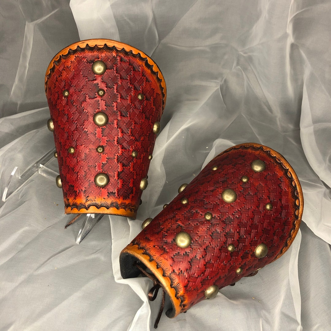 Red Bracers SCA Renaissance Fair LARP Fantasy Cosplay - Etsy
