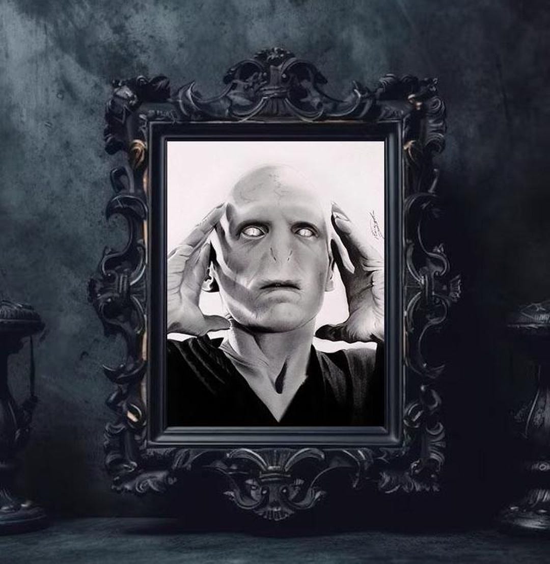 Lord Voldemort | Original Handmade Charcoal Pencil Drawing - Etsy