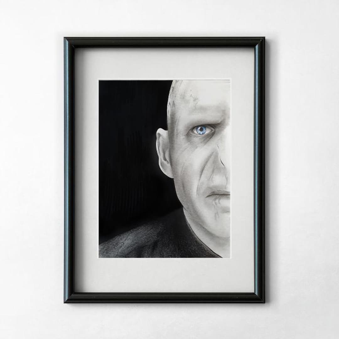 Lord Voldemort frontal Original Charcoal Pencil Drawing - Etsy