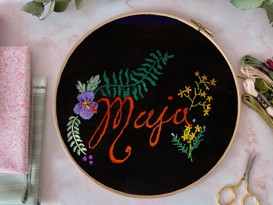 Maja Name Embroidery - Etsy