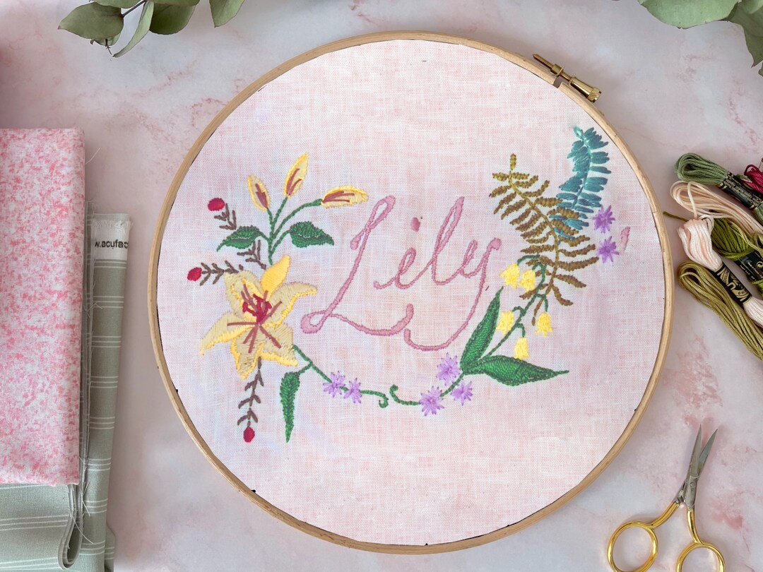 Lily Name Embroidery Kit - Etsy