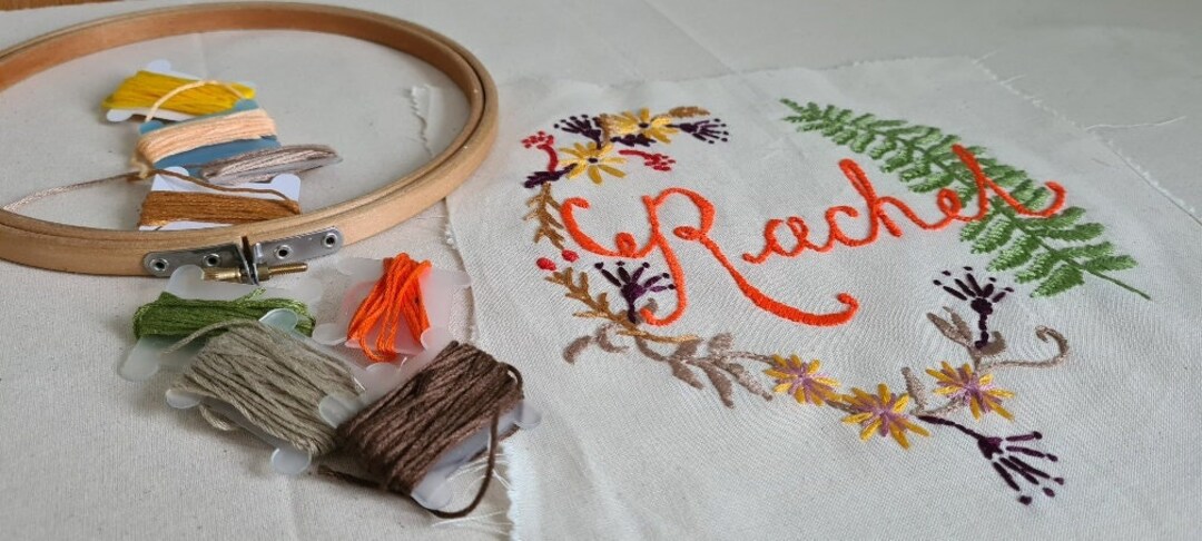 Rachel Personalised Name Embroidery Kit - Etsy