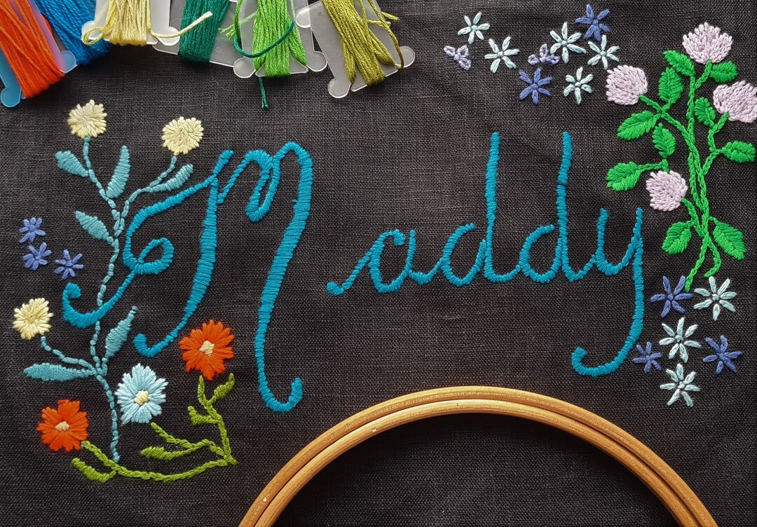 Maddy or Madeline Personalised Name Embroidery Kit - Etsy