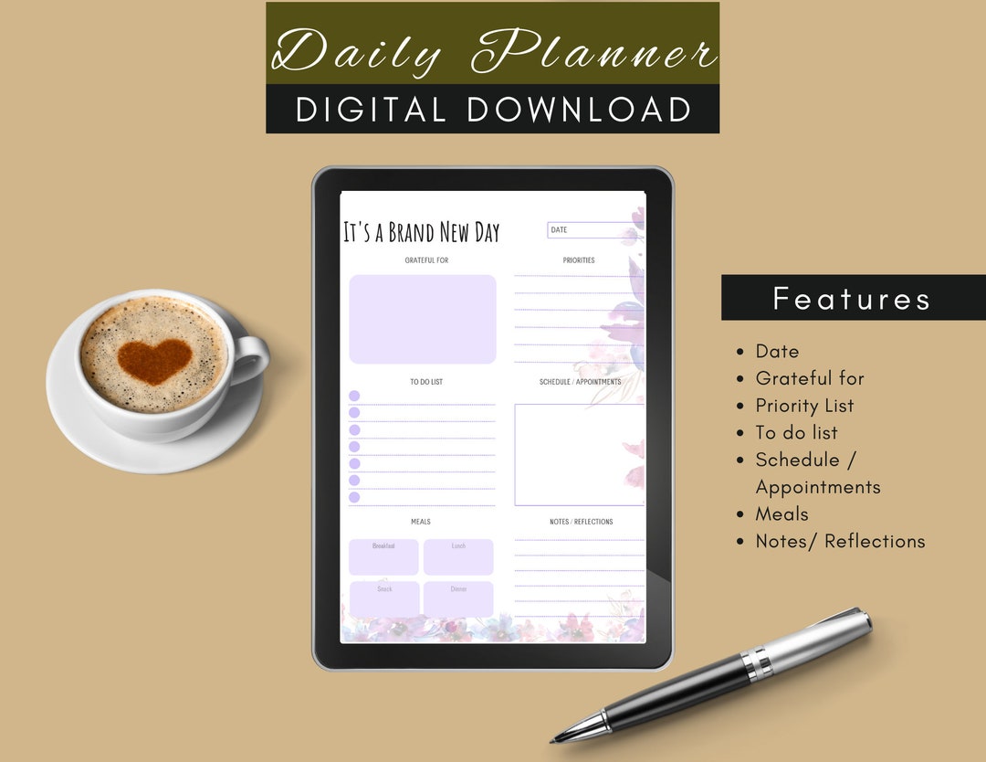 It's a Brand New Day Floral Planner Daily to Do List - Etsy