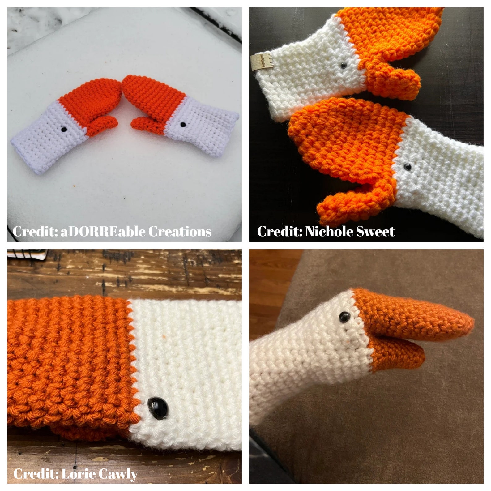 Goose Mittens Custom Size Crochet Pattern Instant Download - Etsy