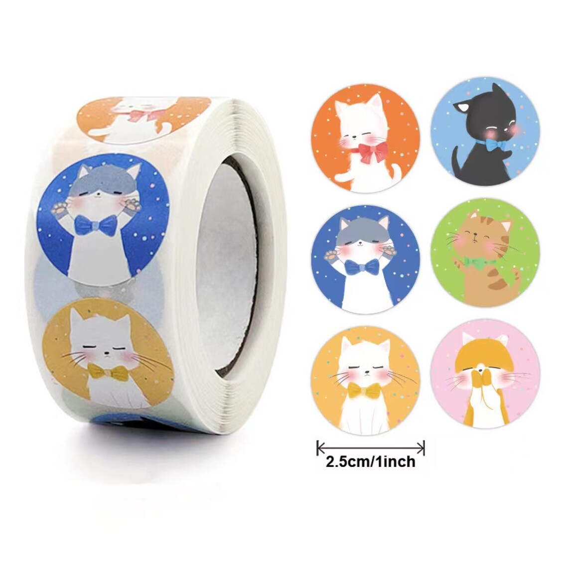 100pcs(2.5cm/1inch) Puppy Dog Cat Paw Print Stickers Self-adhesive Seal ...