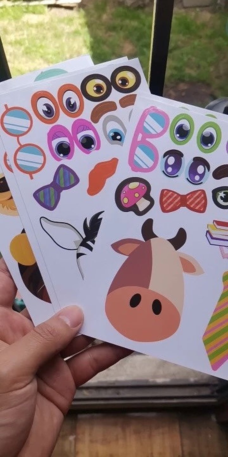 Make-a-face Sticker Make Your Own Animal Mix and Match Sticker Sheets ...