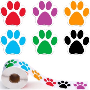 Colorful Bear Paw Print Stickers Dog Puppy Paw Labels for Craft Gift ...