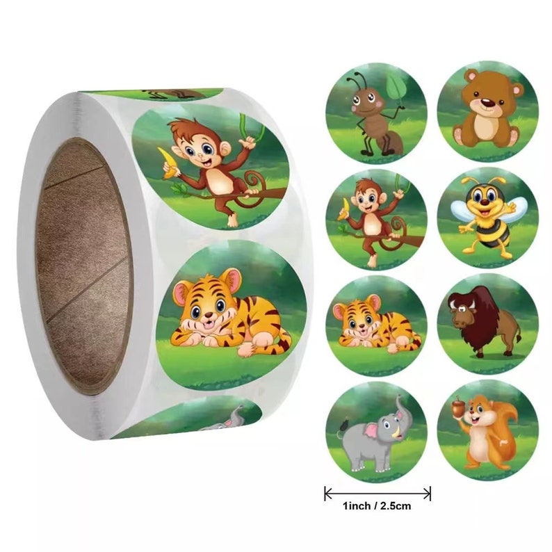 Kids Reward Animal Safari Jungle Stickers Teacher School Award Chart ...