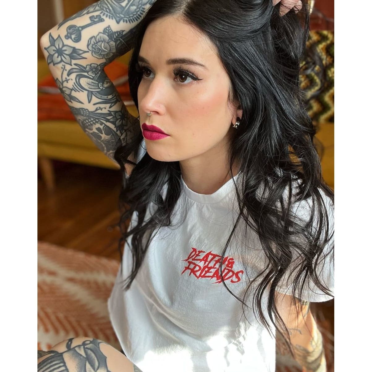 Women's paint the Town Red White Goth T-shirt Skeleton Rock Shirt, Goth ...