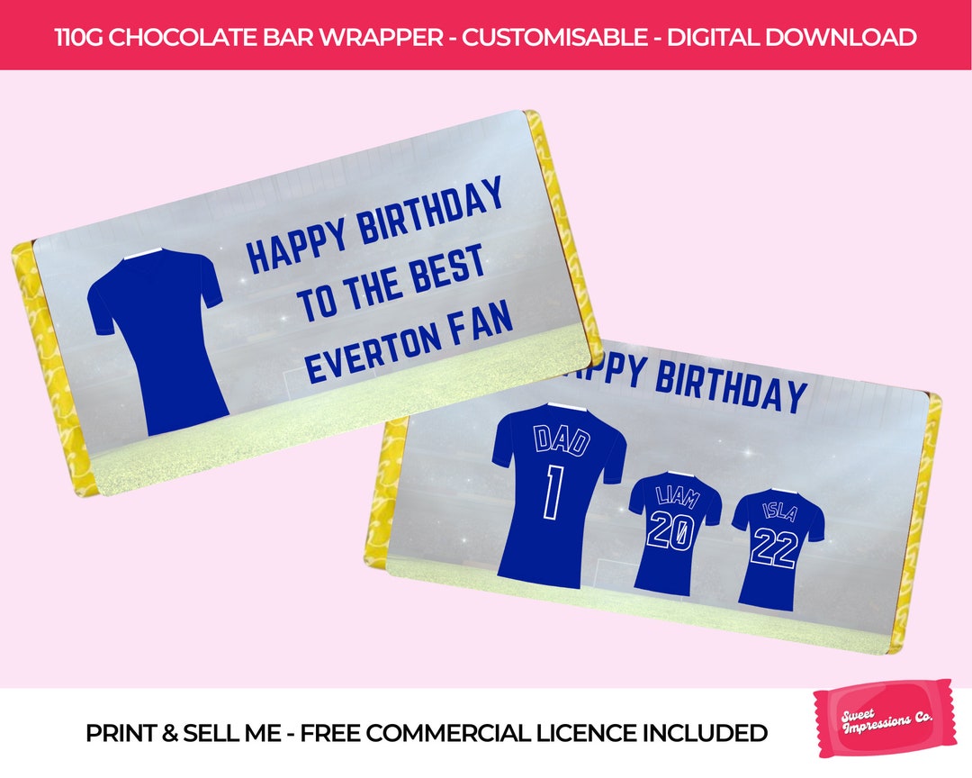 Football Chocolate Bar Wrapper | Gift for Dad | 110g Chocolate Bar ...
