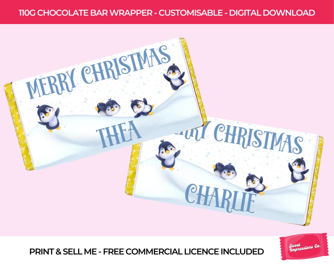 Christmas Chocolate Wrapper | Child Christmas Gift | Printable Wrapper ...