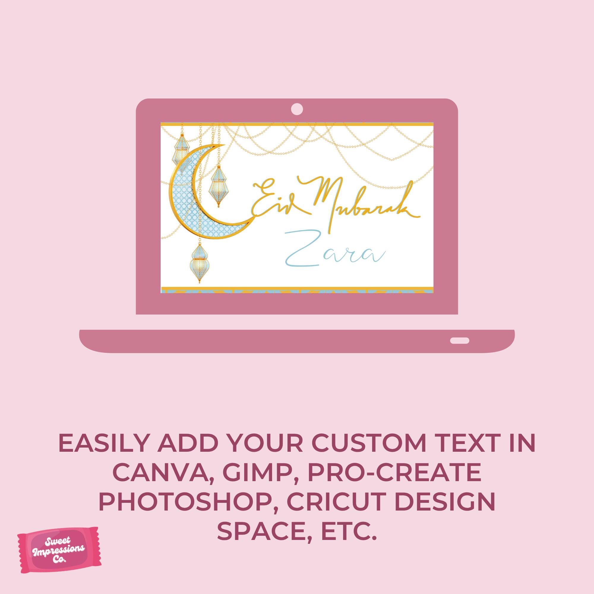 Eid Chocolate Bar Wrapper Template: Personalized 110g Gift (digital ...
