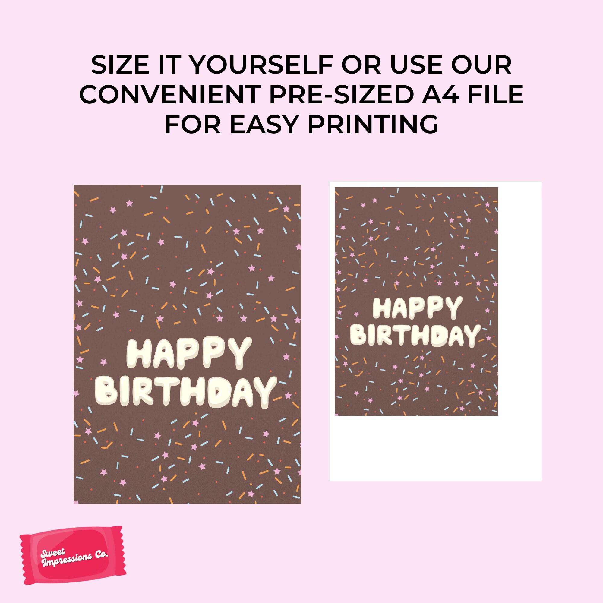Happy Birthday Chocolate Slab Printable 110g Chocolate Wrapper Template ...