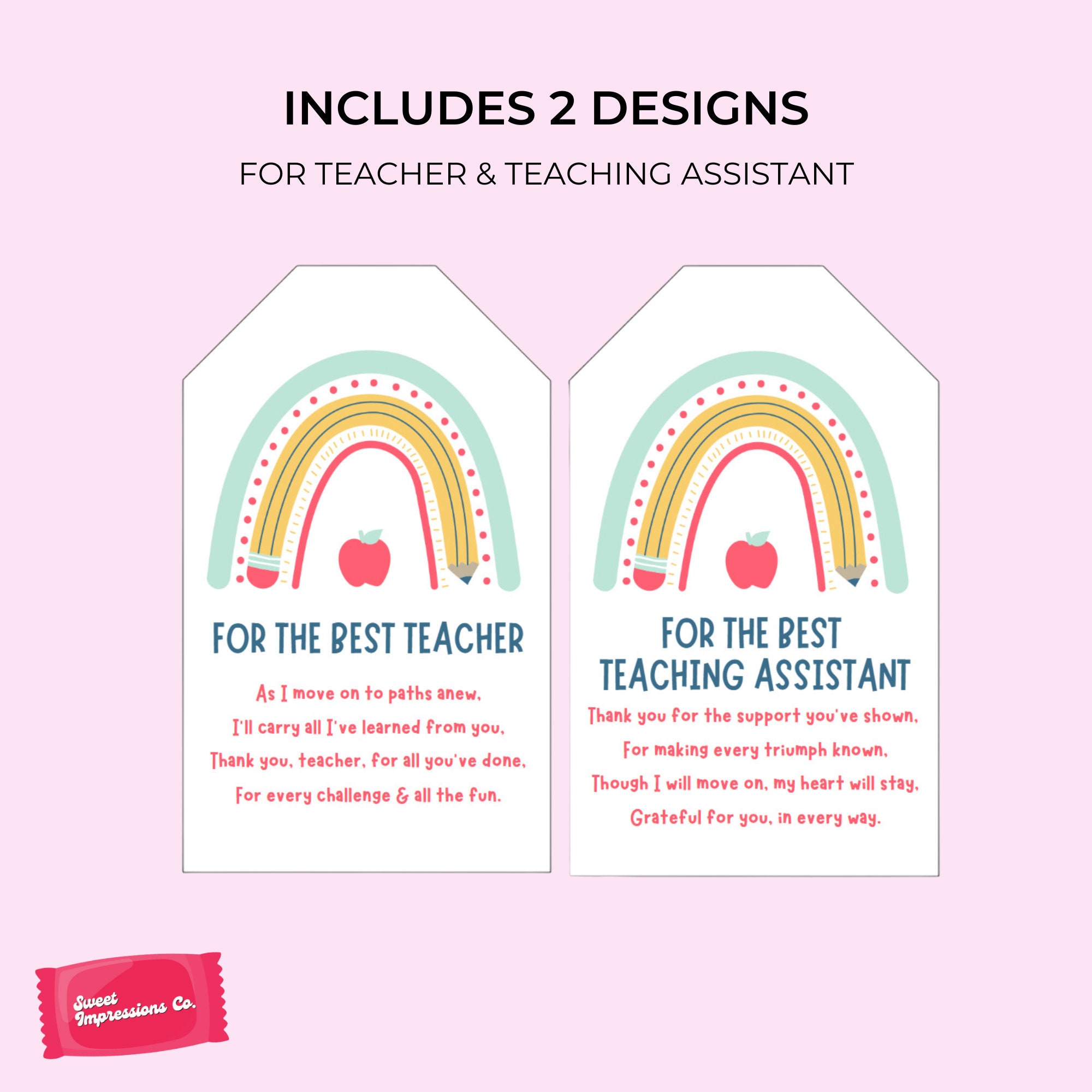 Teacher Gift Tag Thank You Teacher Tag End of Term Gift Printable ...