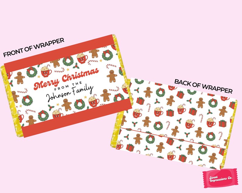 Christmas Chocolate Wrapper | Family Christmas Gift | Printable Wrapper ...