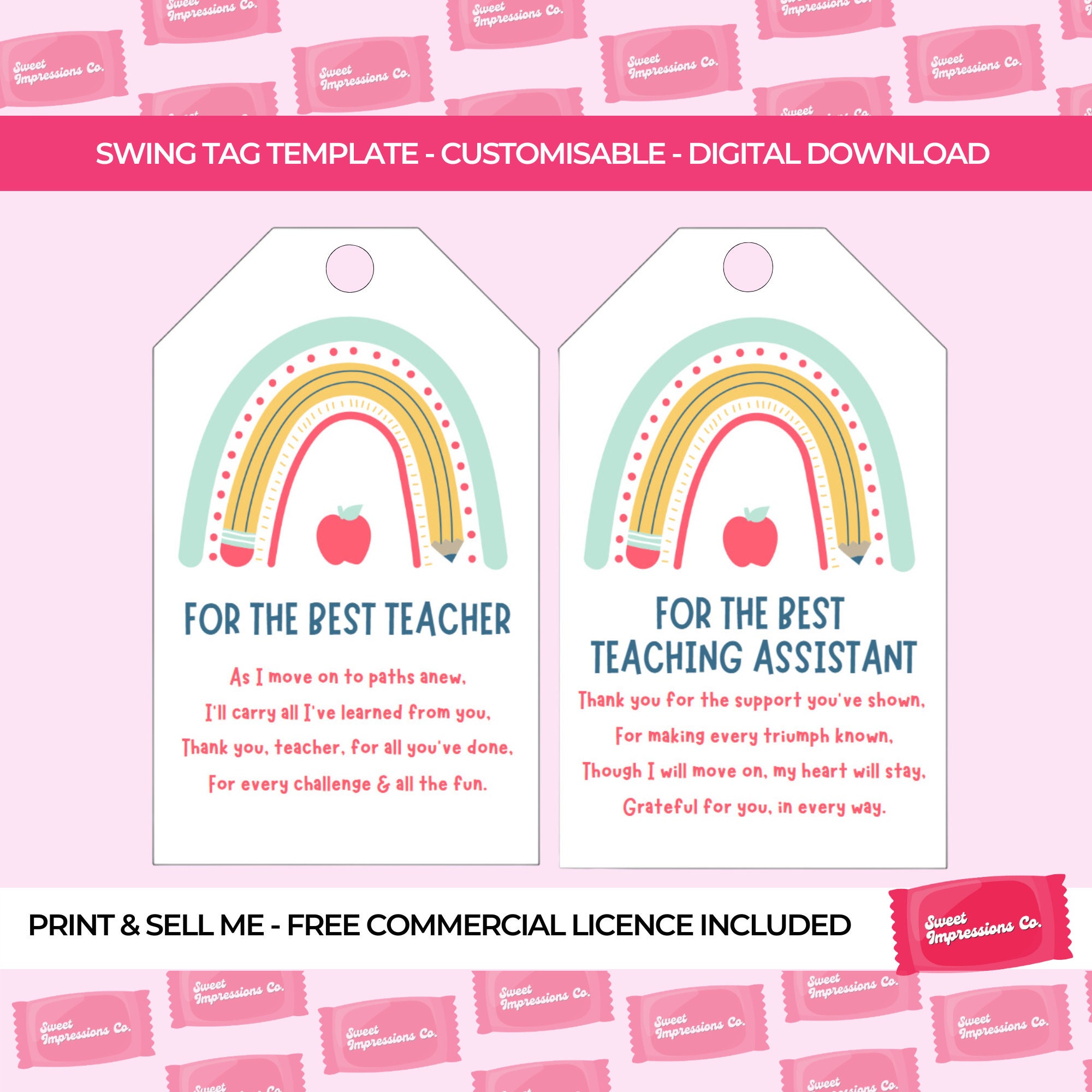 Teacher Gift Tag Thank You Teacher Tag End of Term Gift Printable ...