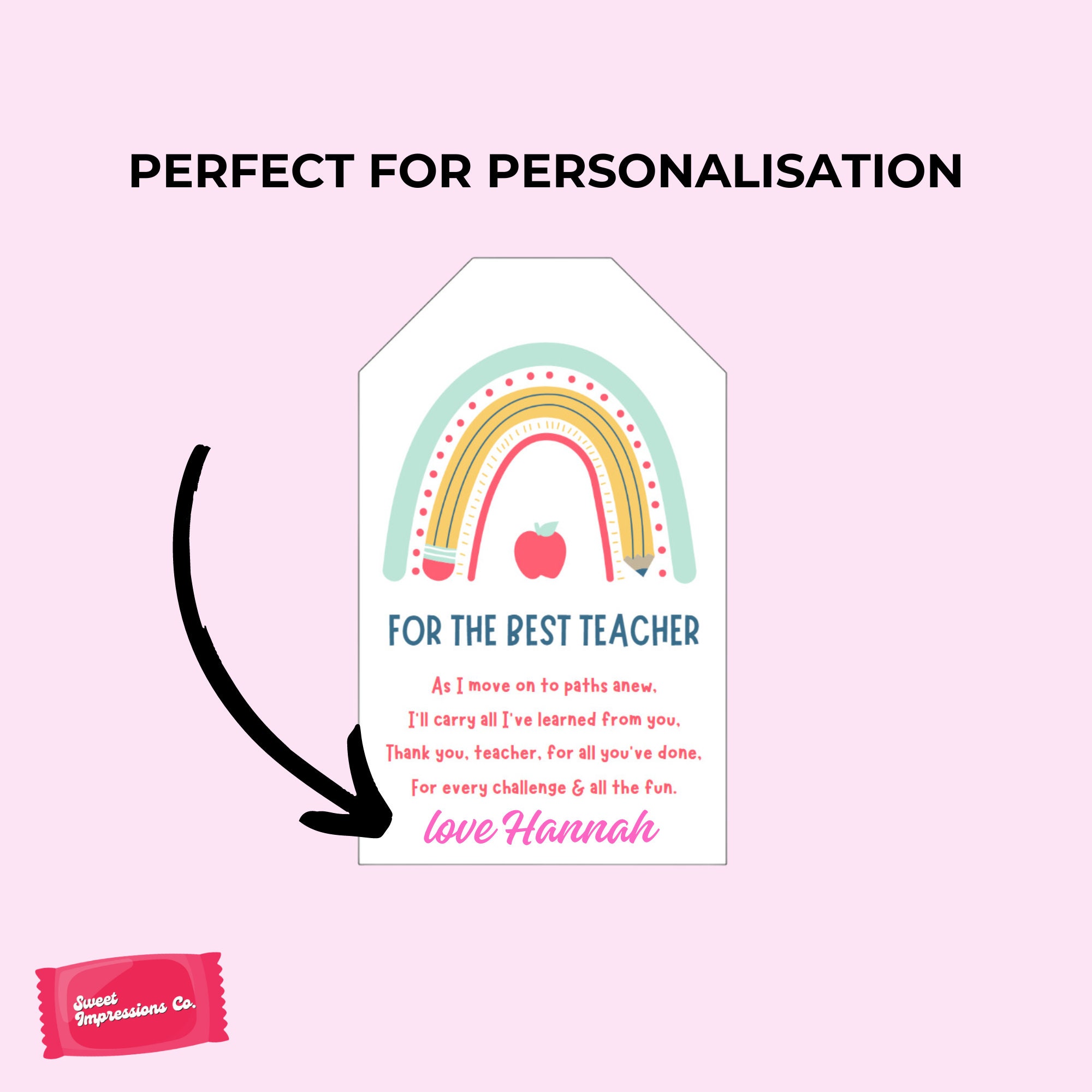 Teacher Gift Tag Thank You Teacher Tag End of Term Gift Printable ...