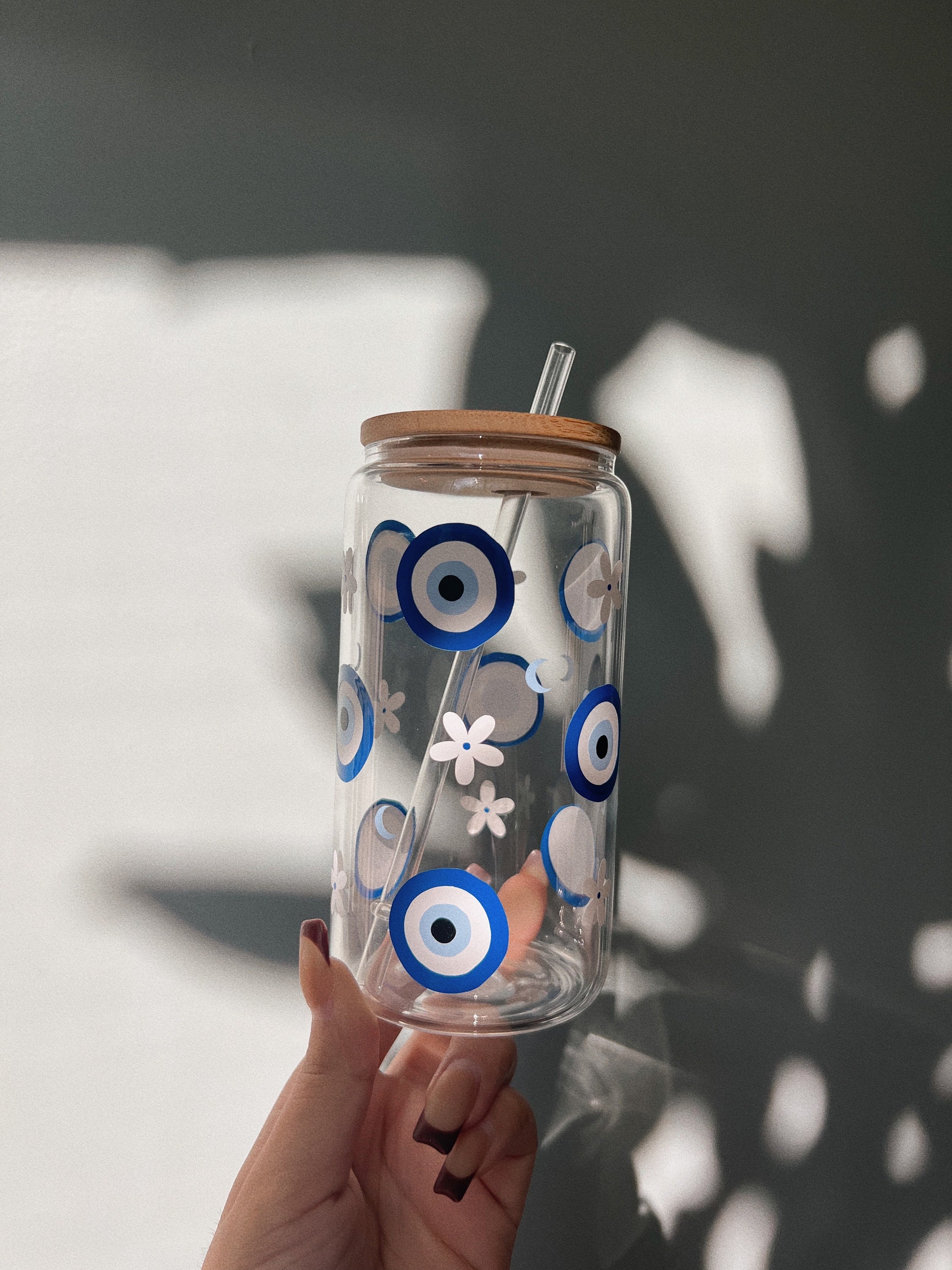 Evil Eye Glass Cup Evil Eye Gifts Mal De Ojo Cup Protect - Etsy