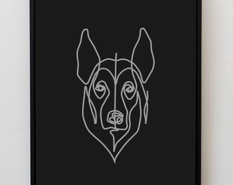 Doberman Line Drawing - Etsy