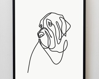 Great Dane Line Drawing - Etsy