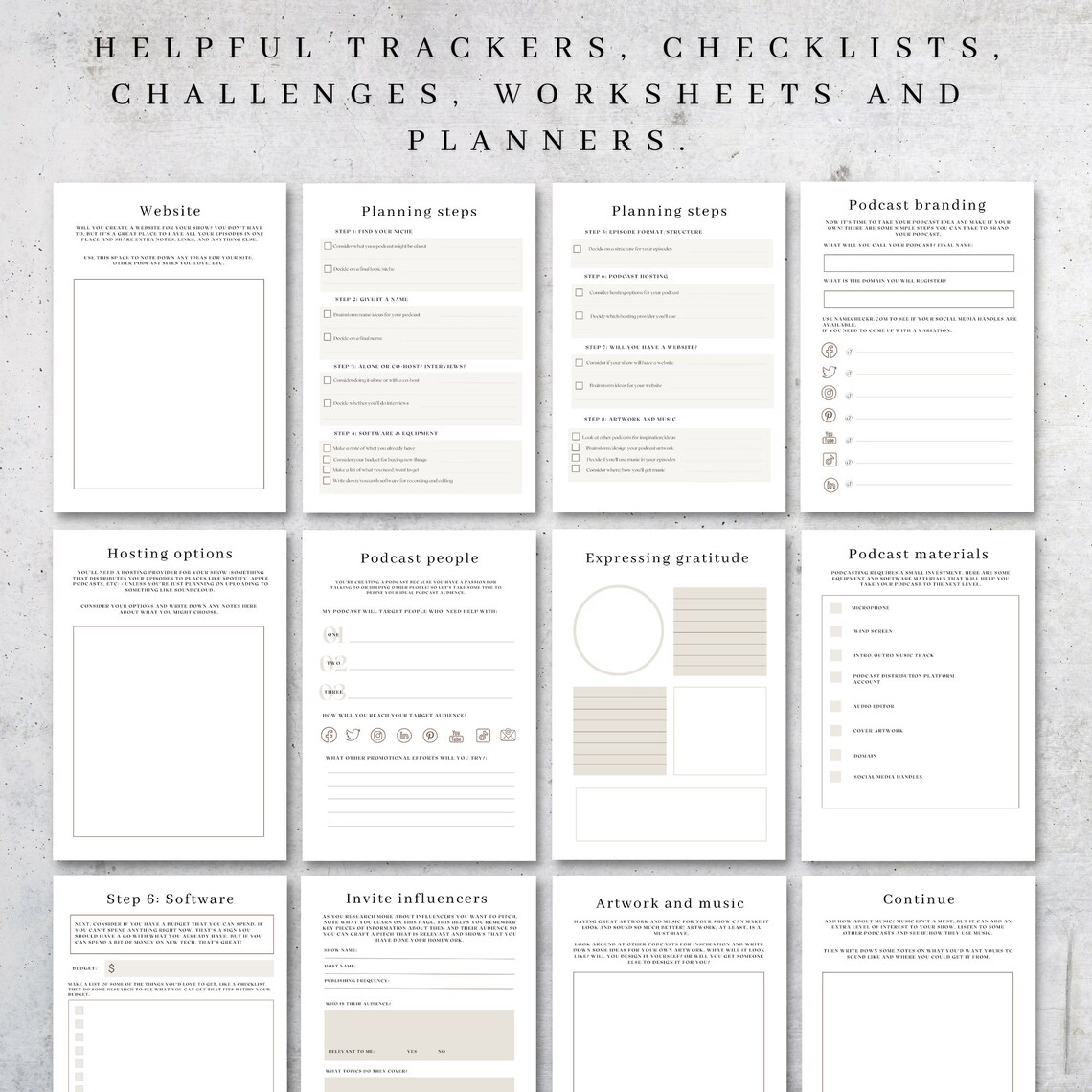 Podcast Planner | Episode Tracker, Interview Script (PDF A5/a4/letter ...