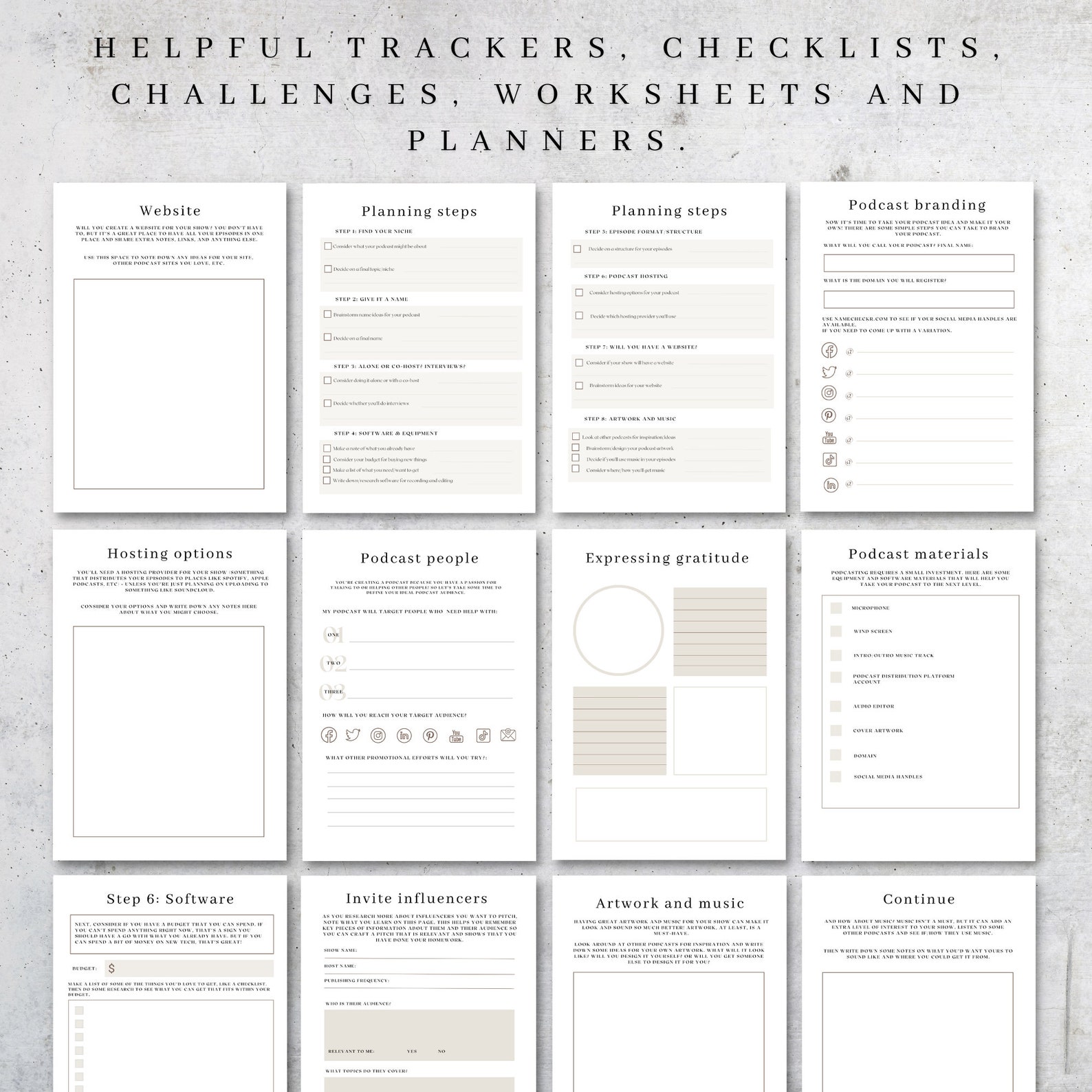 Podcast Planner Digital Printable Podcast Content Planner Podcast ...