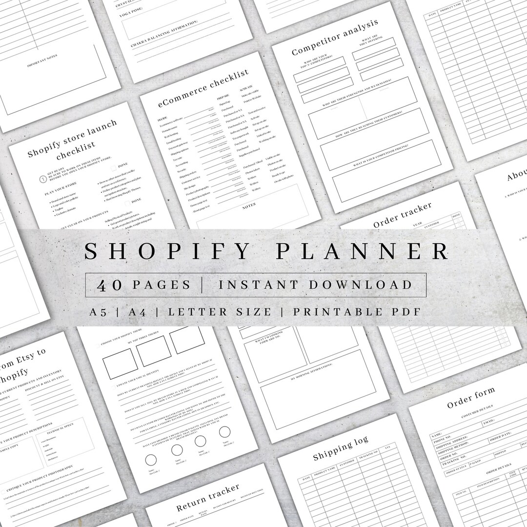 Digital Shopify Planner | Shopify Store Planner Printable | Branding ...