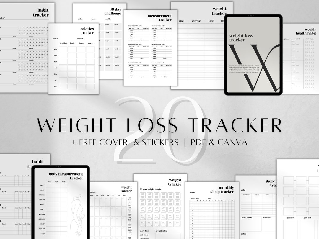 Printable Weight Loss Tracker | Pdf Fitness Journal | Printable Workout ...