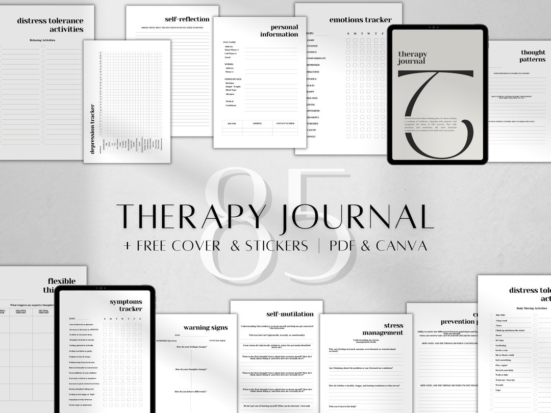 Digital Therapy Journal | Canva Mindfulness Journal | Stress Management ...
