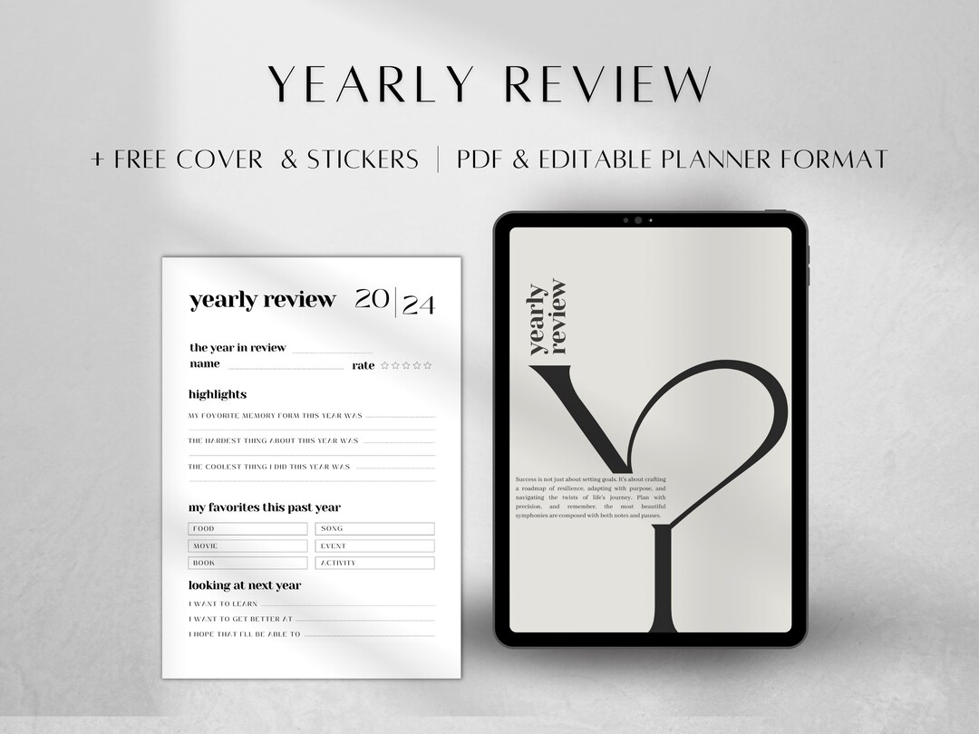 2024 Yearly Reflection Page Printable Yearly Planner Year at a Glance ...