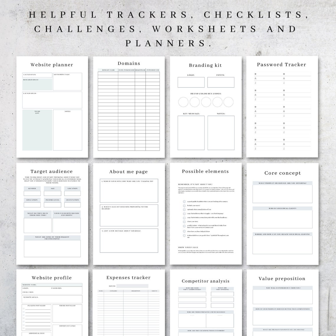 Printable Website Planner | Online Business Website Guide | Small ...