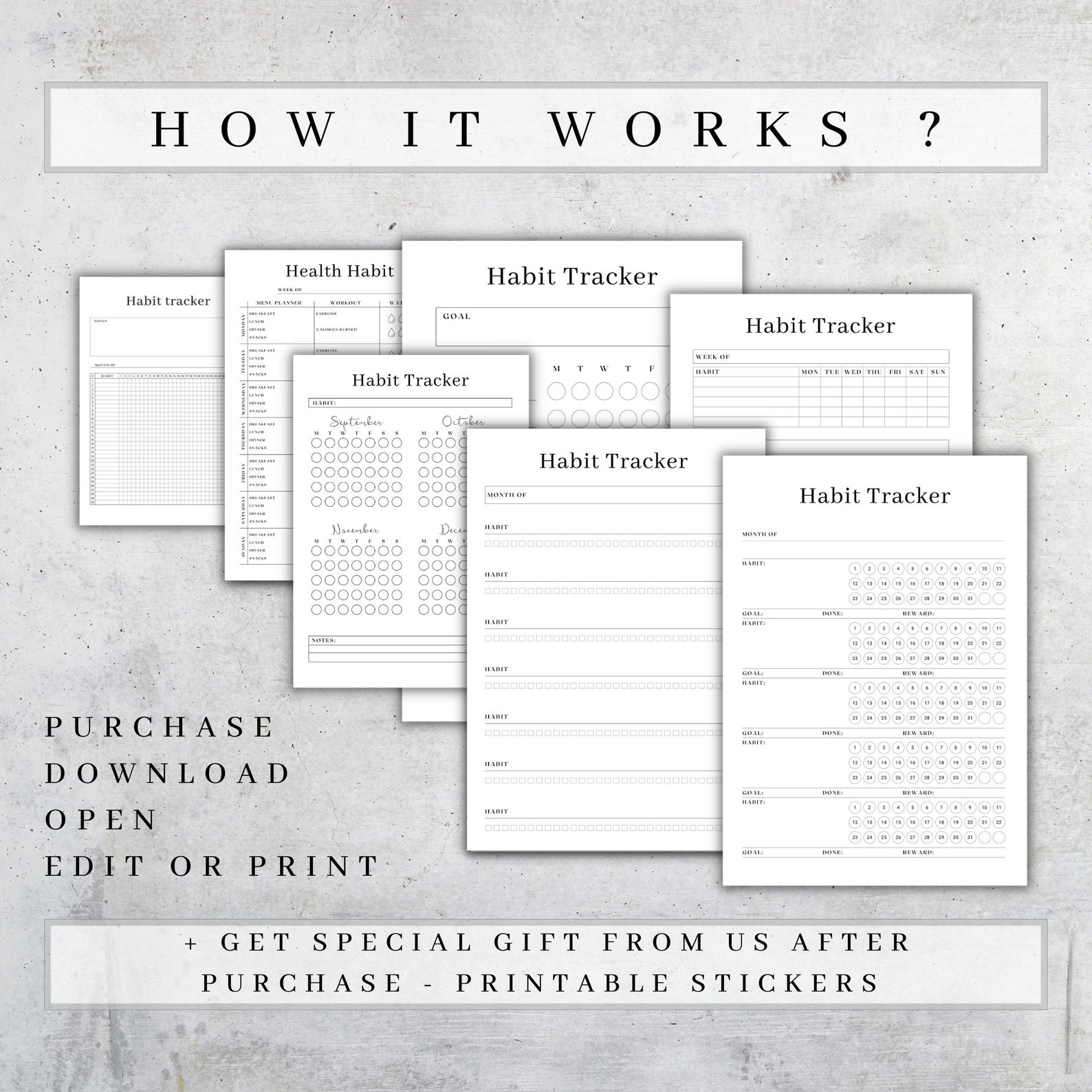 Habit Tracker Printable Daily Habit Chart Pdf Digital - Etsy