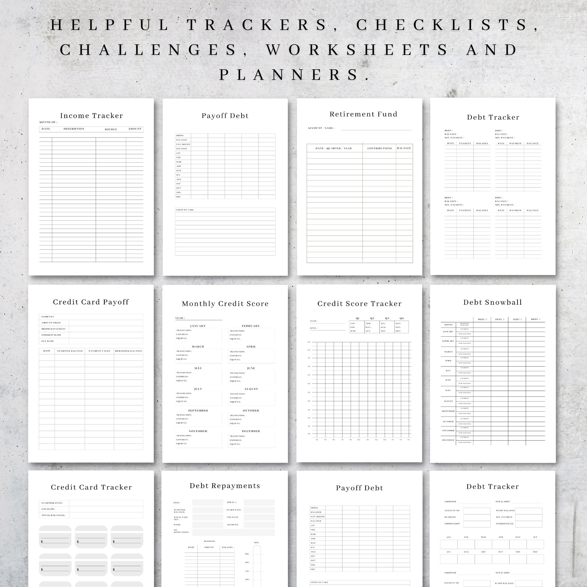 Credit Tracker Printable | Debt Payment Tracker | Debt Snowball Pdf ...