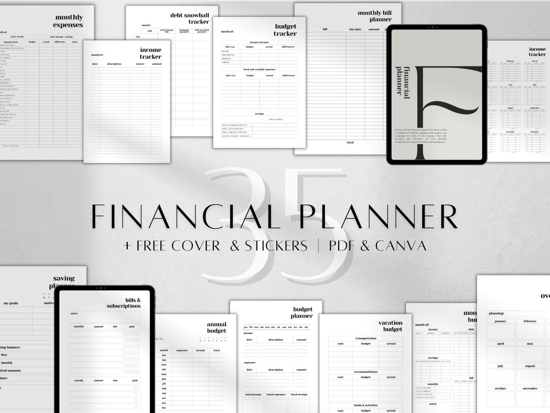 Budget Planner Printable | Canva Financial Planner | Digital Finance ...