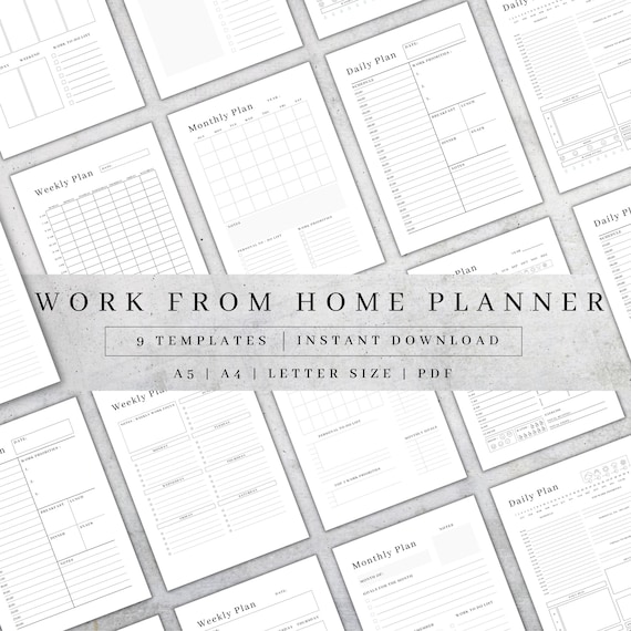 Work From Home Planner Daily Planner Weekly Planner - Etsy