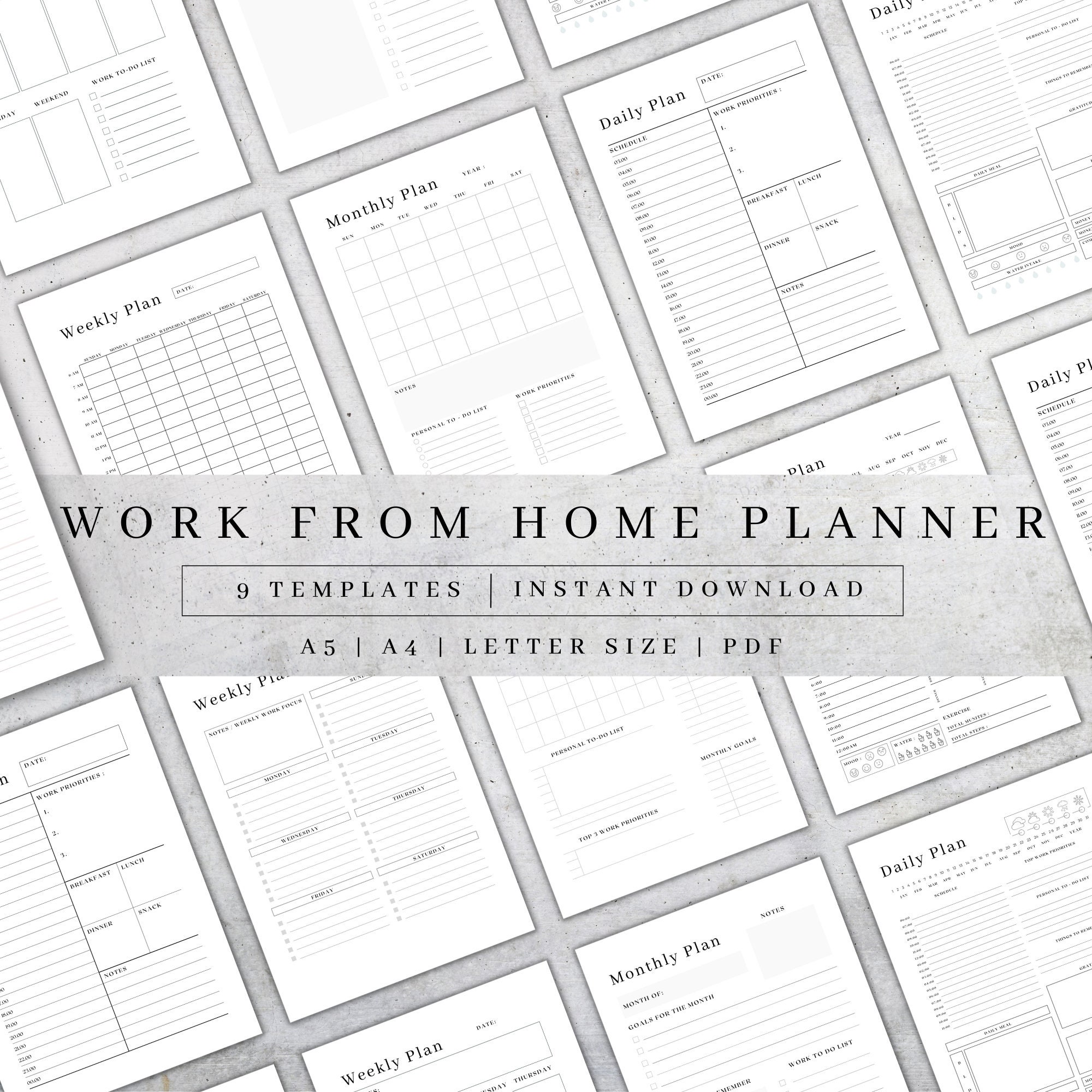 Work From Home Planner Daily Planner Weekly Planner - Etsy