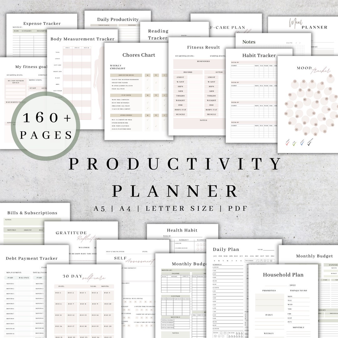 Productivity Planner Printable Ultimate Life Journal Binder - Etsy New ...