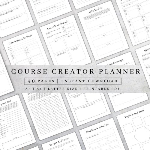 Printable Online Course Planner Course Creator Planner - Etsy