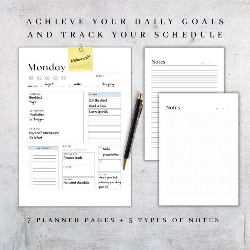 Printable Daily Planner Daily Page Insert for PDF Annotation - Etsy