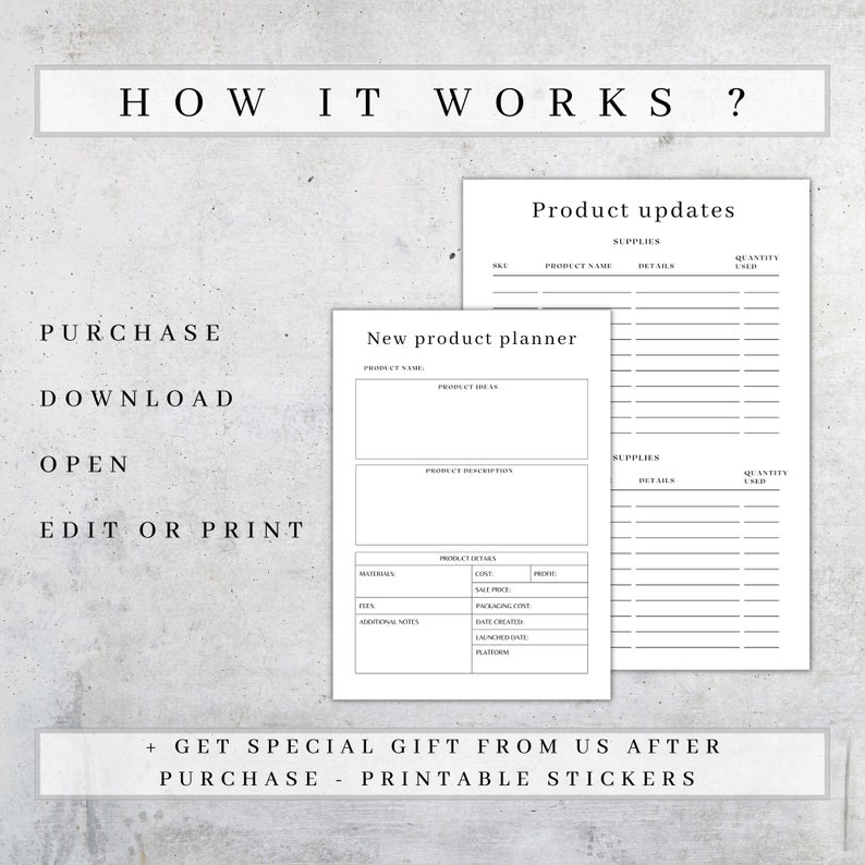 Printable Product Planner Pages | Digital Business Planner | Product ...