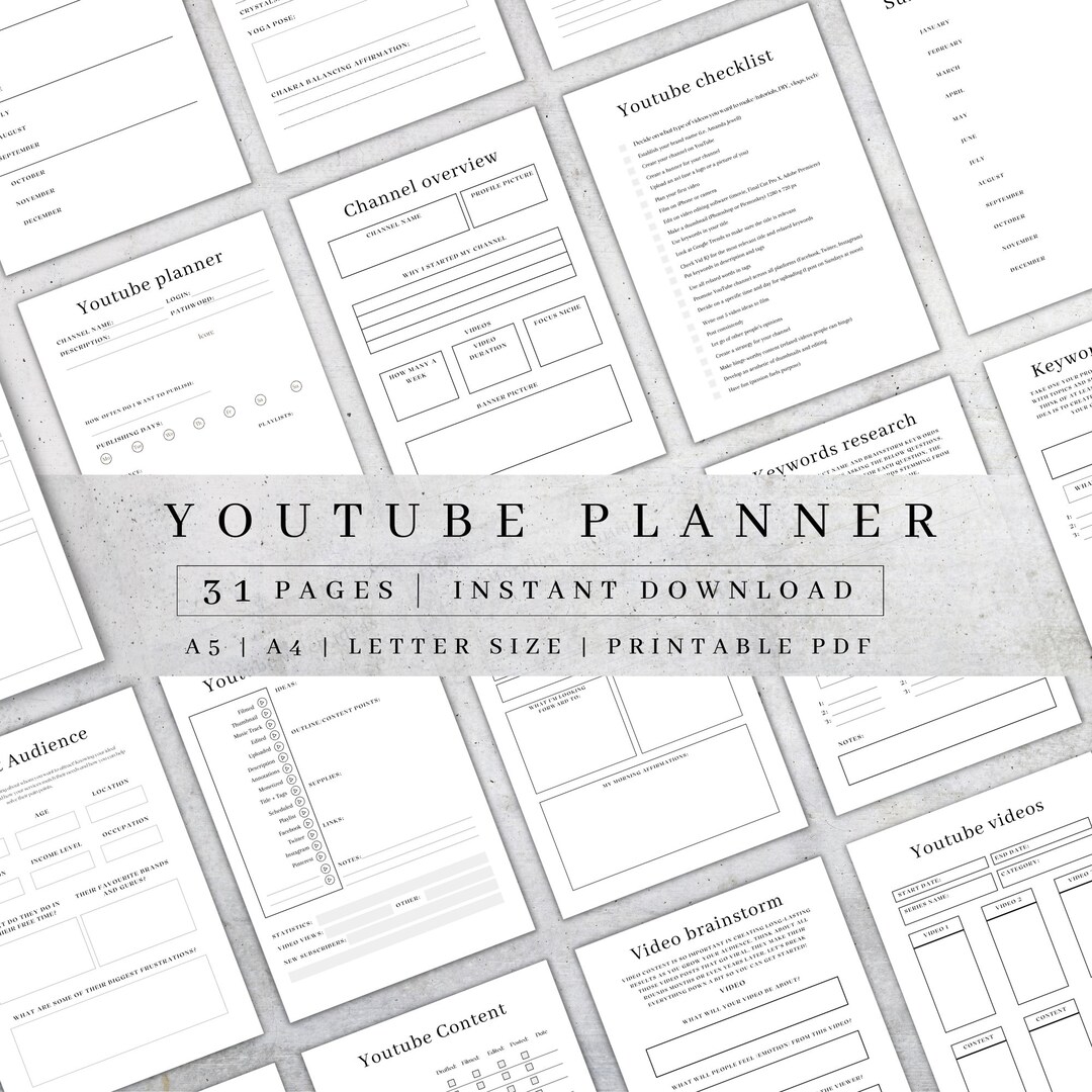 Digital Youtube Planner | Social Media Content Creator | Youtube ...