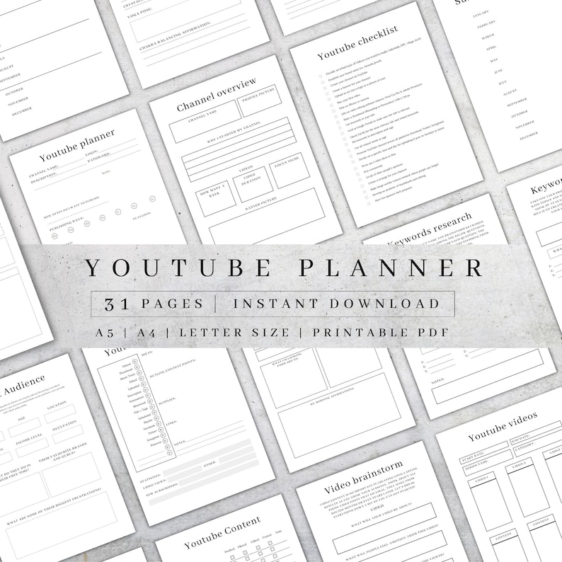 Digital Youtube Planner | Social Media Content Creator | Youtube ...