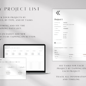 Notion Work Planner Template | Digital Project Tracker | Task Tracker ...