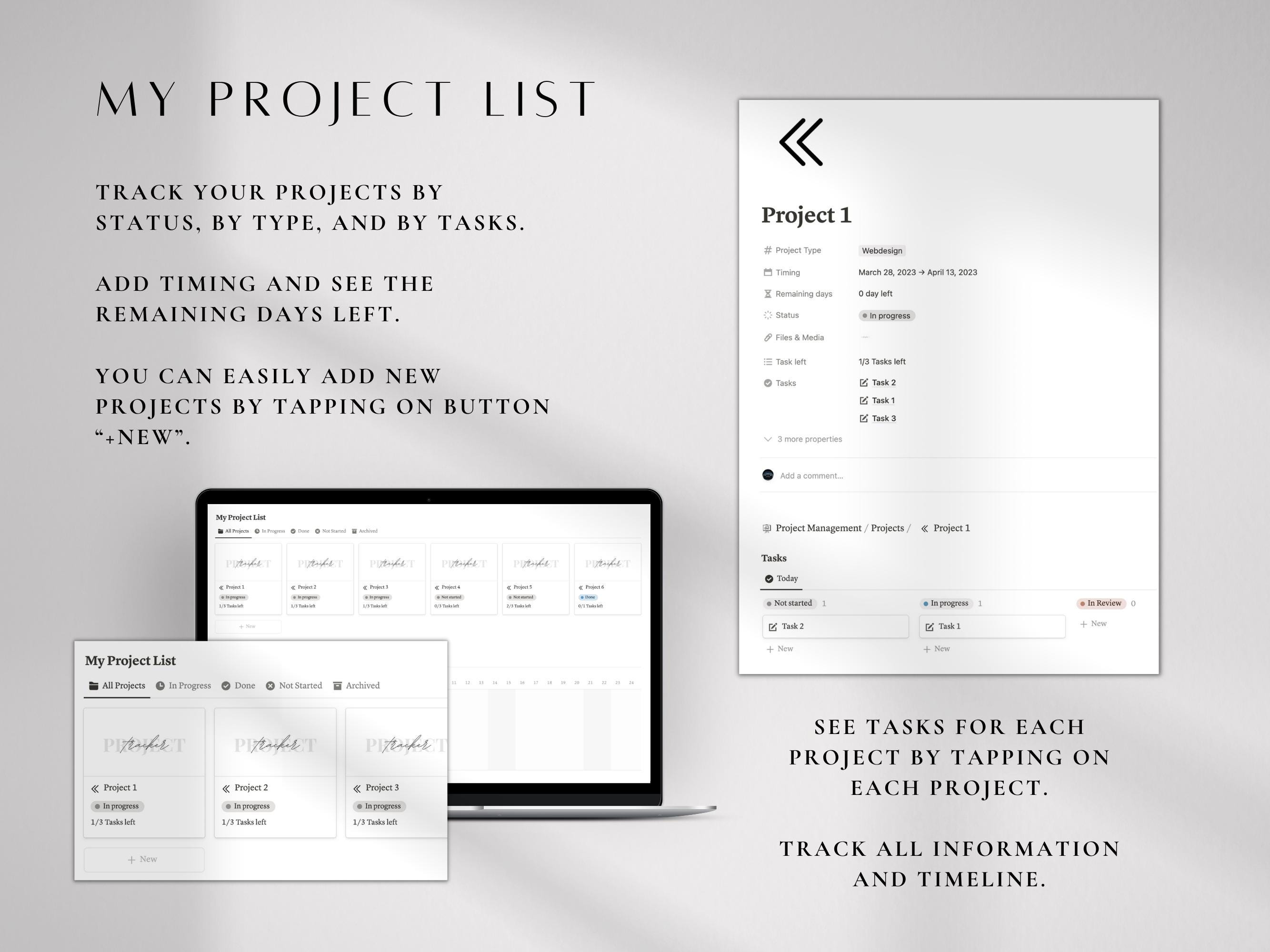 Notion Work Planner Template | Digital Project Tracker | Task Tracker ...