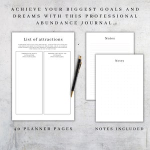 Abundance Journal Printable | Digital Manifestation Planner | Dream ...