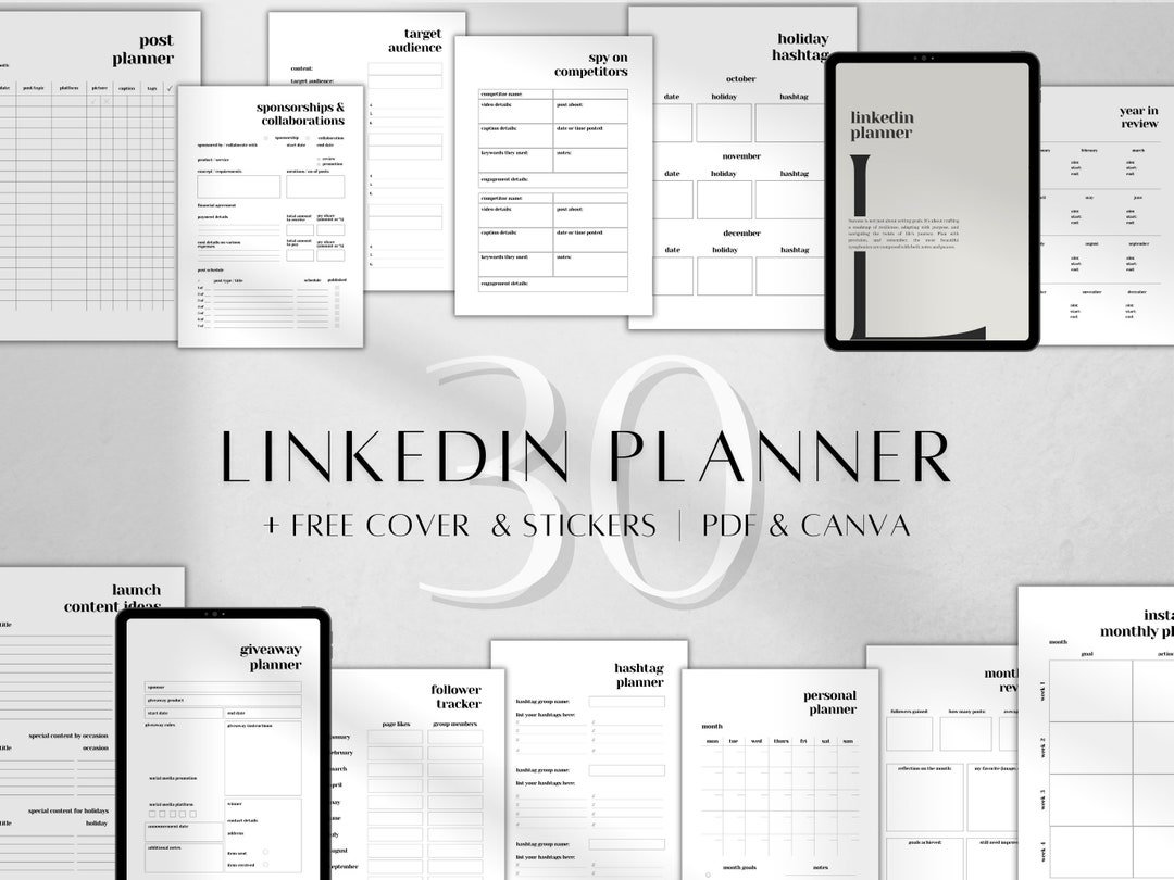 Digital Linkedin Planner | Linkedin Post Strategy | Printable ...