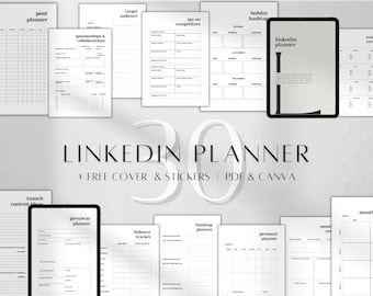 Linkedin Planner Digital Printable Linkedin Job Strategy Networking Planner Linkedin Marketing ...