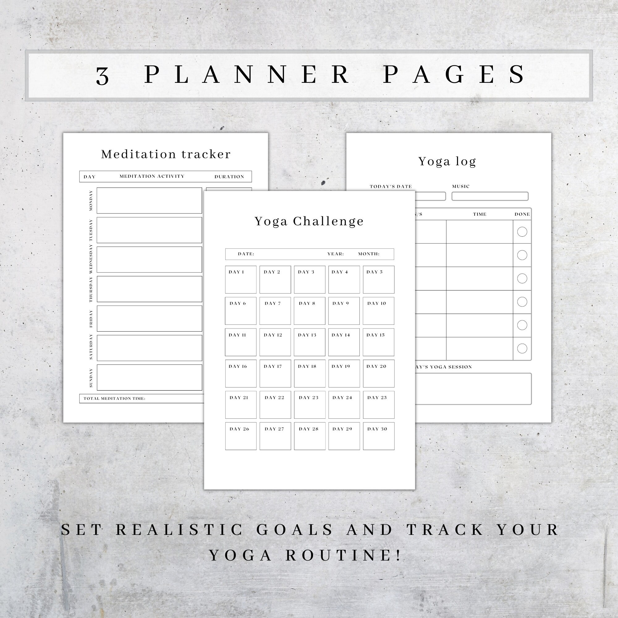 Yoga Journal Printable Digital Fitness Planner Pages Yoga - Etsy