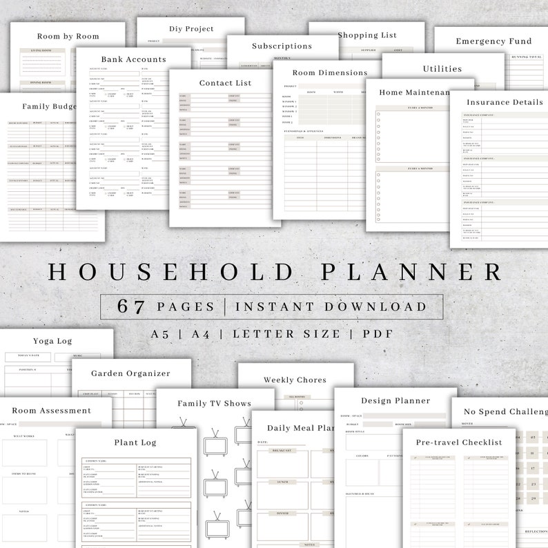 Household Planner | Printable Household Management Binder | Household ...
